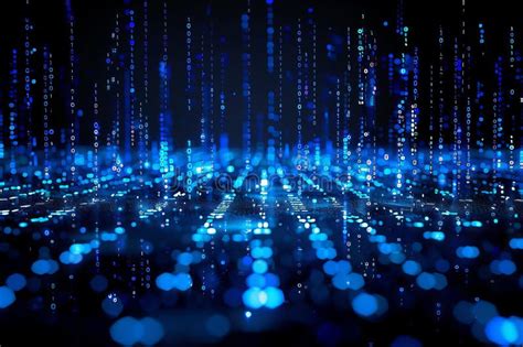 Blue Numbers Falling Down On A Black Background High Quality High Resolution Stock