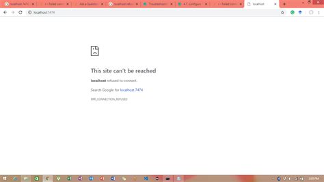 connection problem localhost7474 in neo4j for a specific dbms