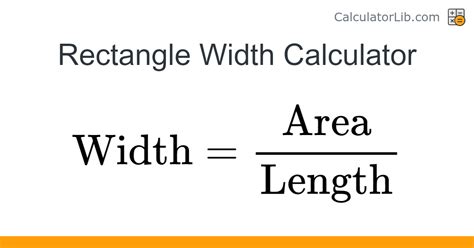 Rectangle Width Calculator Online Calculator