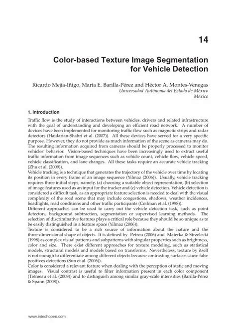 Pdf Color Based Texture Image Segmentation For Vehicle Detectioncdn