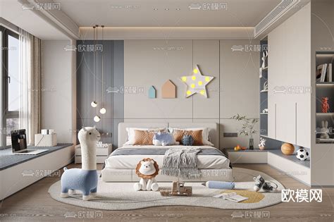 现代儿童房 小孩房3d模型下载id142297133dmax免费模型 欧模网