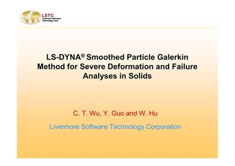 Smoothed Particle Galerkin Method Formulation Pdf