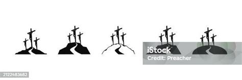 십자 기호입니다 갈보리 세 개의 십자가 흰색 배경에 벡터 그림입니다 3 명에 대한 스톡 벡터 아트 및 기타 이미지 3 명 3가지 개체 갈보리 Istock