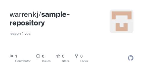 GitHub Warrenkj Sample Repository Lesson Vcs