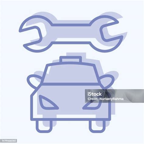 아이콘 자동차 정비사 자동차 기호에 적합합니다 두 가지 톤 스타일 편집 가능한 간단한 디자인 디자인 템플릿 벡터 간단한 그림 개발에 대한 스톡 벡터 아트 및 기타 이미지