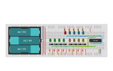 circuit design 4 bit adder tinkercad
