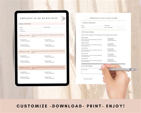 Employee Performance Evaluation Forms Canva Template Editable Canva