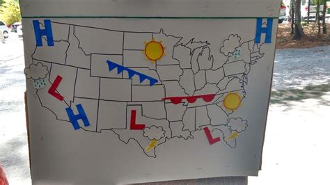 Map With Moveable Weather Symbols For Weather Unit Dramatic