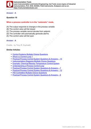 Control Loops MCQ PDF