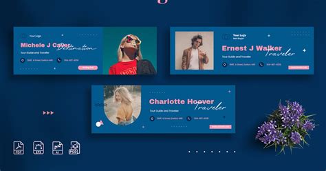 Шаблон подписи электронной почты Веб сайты Наборы Ux и Ui Включая эл адрес и личный Envato