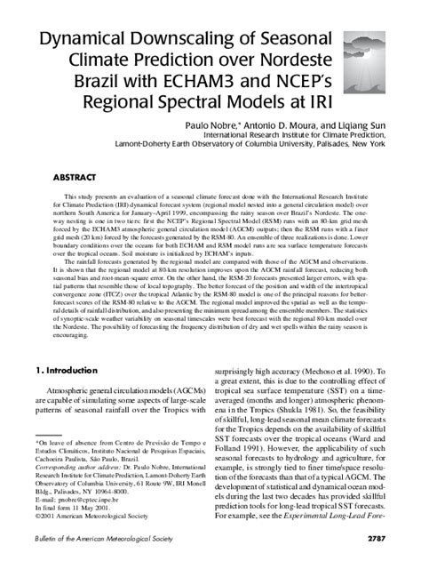 Pdf Dynamical Downscaling Of Seasonal Climate Prediction Over