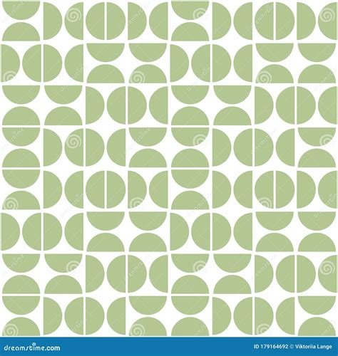Seamless Geometric Pattern With Semicircles Mid Century Modern Style Stock Vector