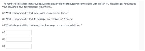 solved the number of messages that arrive at a web site is a