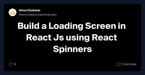 Build A Loading Screen In React Js Using React Spinners