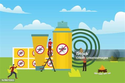 다양한 모기 구충제 2d 벡터를 사용하는 사람들 각다귀에 대한 스톡 벡터 아트 및 기타 이미지 각다귀 걷기 곤충 Istock