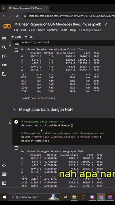 🔍 Belajar Linear Regression Dari Data Mercedes Benz Di Usa 💻