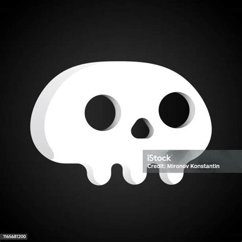 간단한 평면 스타일 디자인 스컬 아이콘 기호 벡터 일러스트 레이션 격리검은 배경 인간의 부분 머리 졸리 로저 피라 플래그 기호