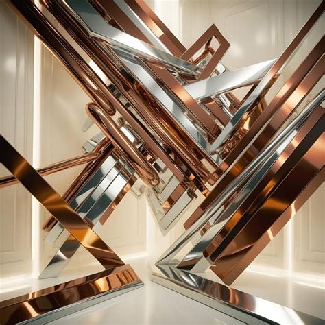 A Dynamic Abstract Background Featuring Glossy Overlapping Geometric Shapes In Metallic Shades