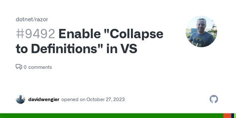 Enable Collapse To Definitions In VS Issue 9492 Dotnet Razor