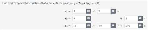 Solved Find A Set Of Parametric Equations That Represents Chegg