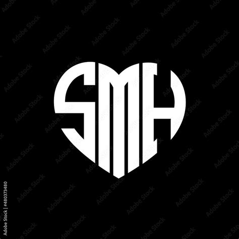 Smh Letter Logo Design On Black Backgroundsmh Creative Initials Letter Logo Conceptsmh Vector