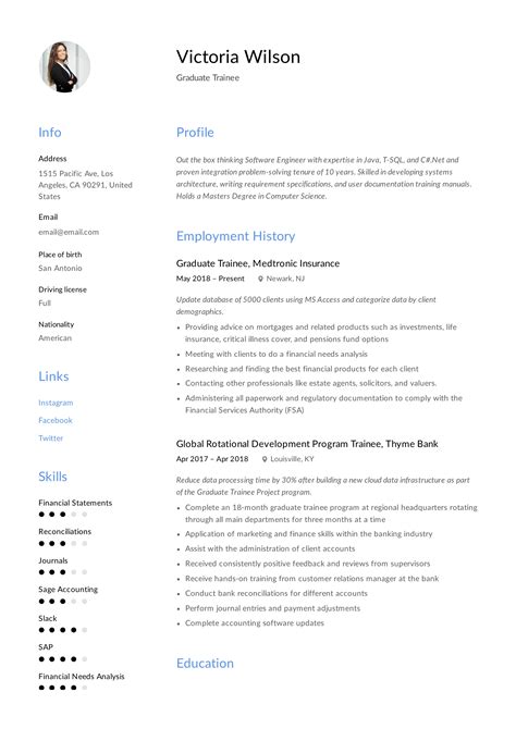 12 Graduate Trainee Resume Examples And Guide 2025
