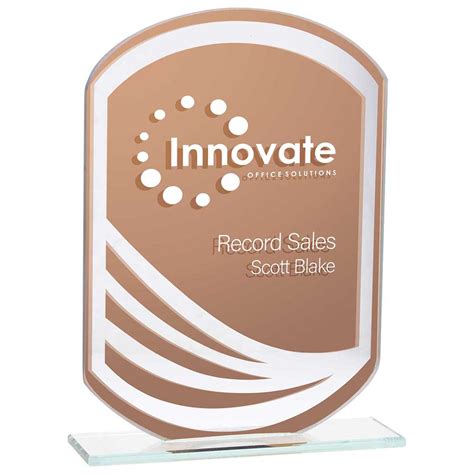 Argon Mirrored Glass Engraved Award Bronze Cr23081 Impact Trophies