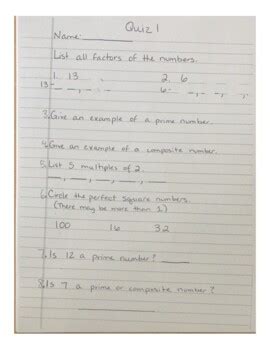 Quiz On Factors With Answer Key By EG Digital Media TPT