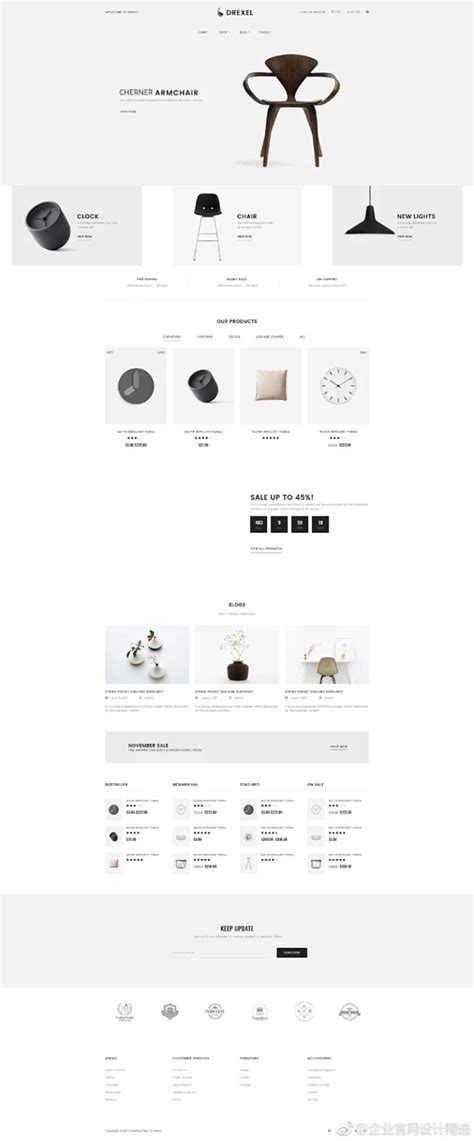 一组极简风格的家居产品、家具类的网上商城设计参考 电商官网设计精选 网页设计 花瓣网