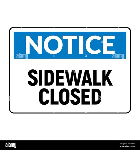 Sidewalk Closed Sign Road Barricade Cut Out Stock Images Pictures Alamy