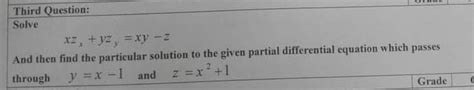 Solved Solve Xzx Yzy Xyz And Then Find The Particular Chegg Com