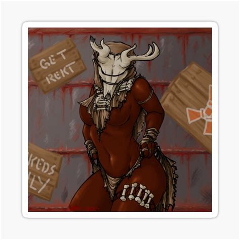 Rust Game Primitive Bone Armor Pinup Babe DARK Sticker For Sale By DHPrintCanada Redbubble