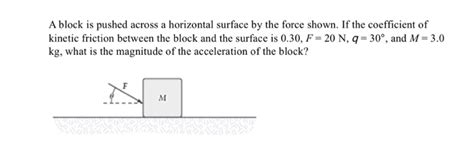 solved a block is pushed across a horizontal surface by the