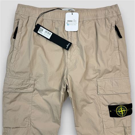 Штаны карго на резинке Stone Island бежевые 31303 купить в Москве цена ...