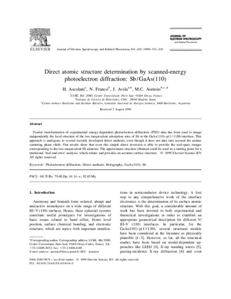 Pdf Direct Atomic Structure Determination By Scanned Energy