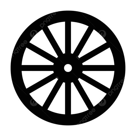 Wagon Wheel Silhouette Traditional Drawing Isolated Vector Traditional Drawing Isolated Png
