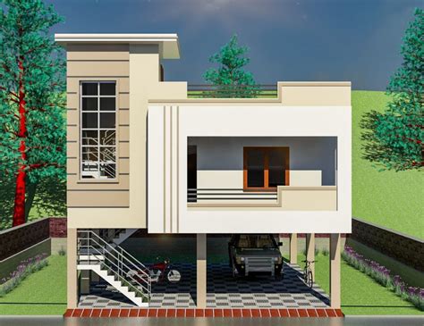 House Design Ground Floor Parking Floor Roma