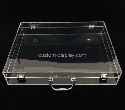 Custom Clear Plexiglass Lockable Display Case With Metal Handle
