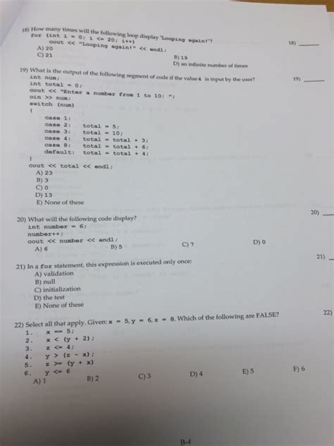 Solved 7 A Statement That Causes A Loop To Terminate Early
