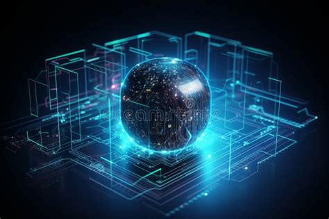 Futuristic High Tech Background For Cybersecurity Generative Ai Stock Illustration