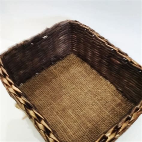 Купити Плетена корзина з мішковиною та мереживом ціна 270 ₴ Prom Ua Id 869288546