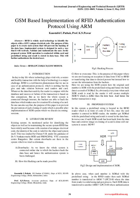 Pdf Gsm Based Implementation Of Rfid Authentication Protocol Using Arm