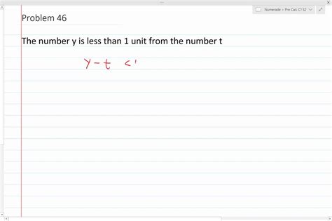 Solvedrewrite Each Statement Using Absolute Value Notation As In Example 5 The Number Y Is