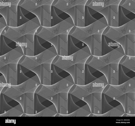 Guilloche Grey 3d Grid Background Guilloche Vector Seamless Pattern With Thin Lines Stock