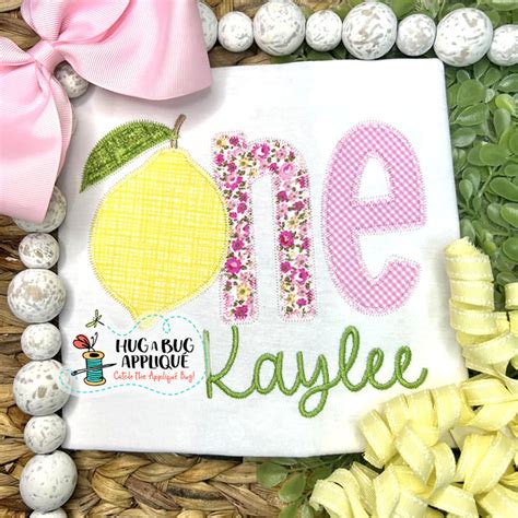 lemon one zig zag stitch applique design hug a bug applique