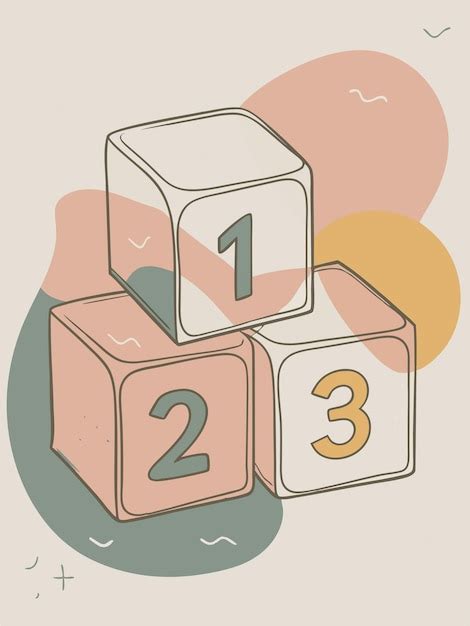 A Drawing Of A Number 2 Cube With A Number 2 On It Premium Ai Generated Vector