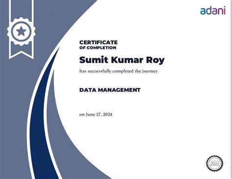 Sumit Roy On Linkedin Successfully Completed Data Management Course As