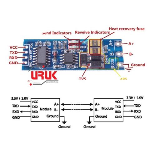 Serial Ttl To Rs485 Bidirectional Converter Module Uruktech