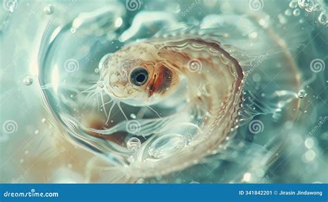 Close Up Of Fish Embryo In Early Development Stages Stock Illustration