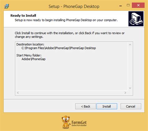Install Phonegap Formget